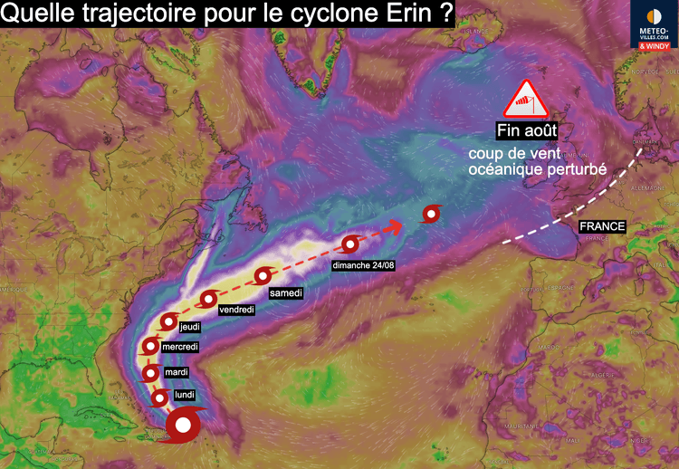 Le cyclone et ouragan Erin se dirige-t-il vers la France ? 18/08/2025