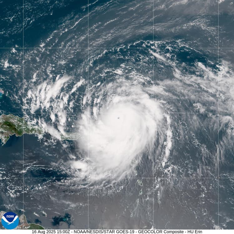Le cyclone et ouragan Erin se dirige-t-il vers la France ? 18/08/2025
