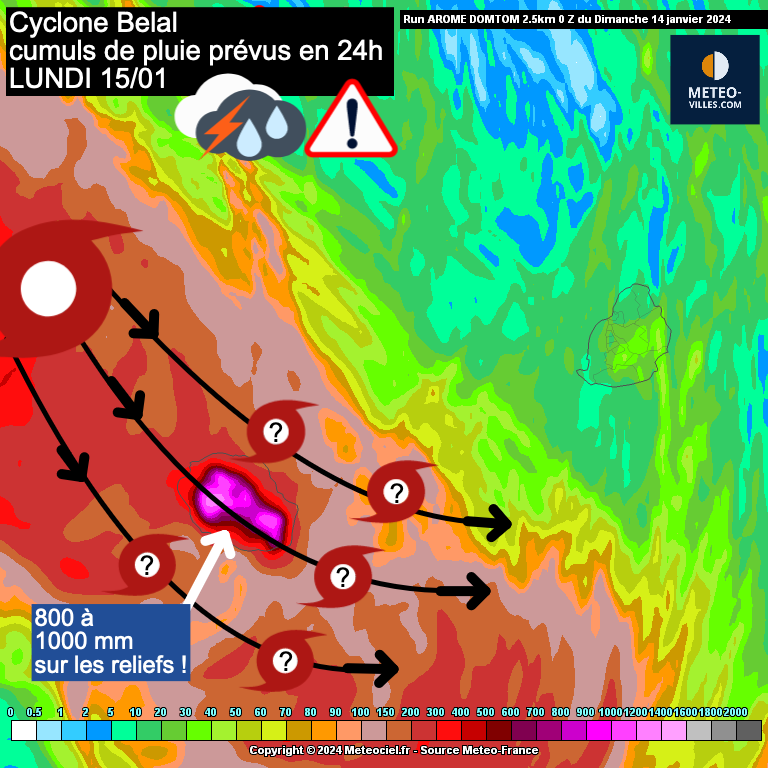 Actualités météo: Cyclone Belal : vigilance rouge à la Réunion ! 14/01/2024