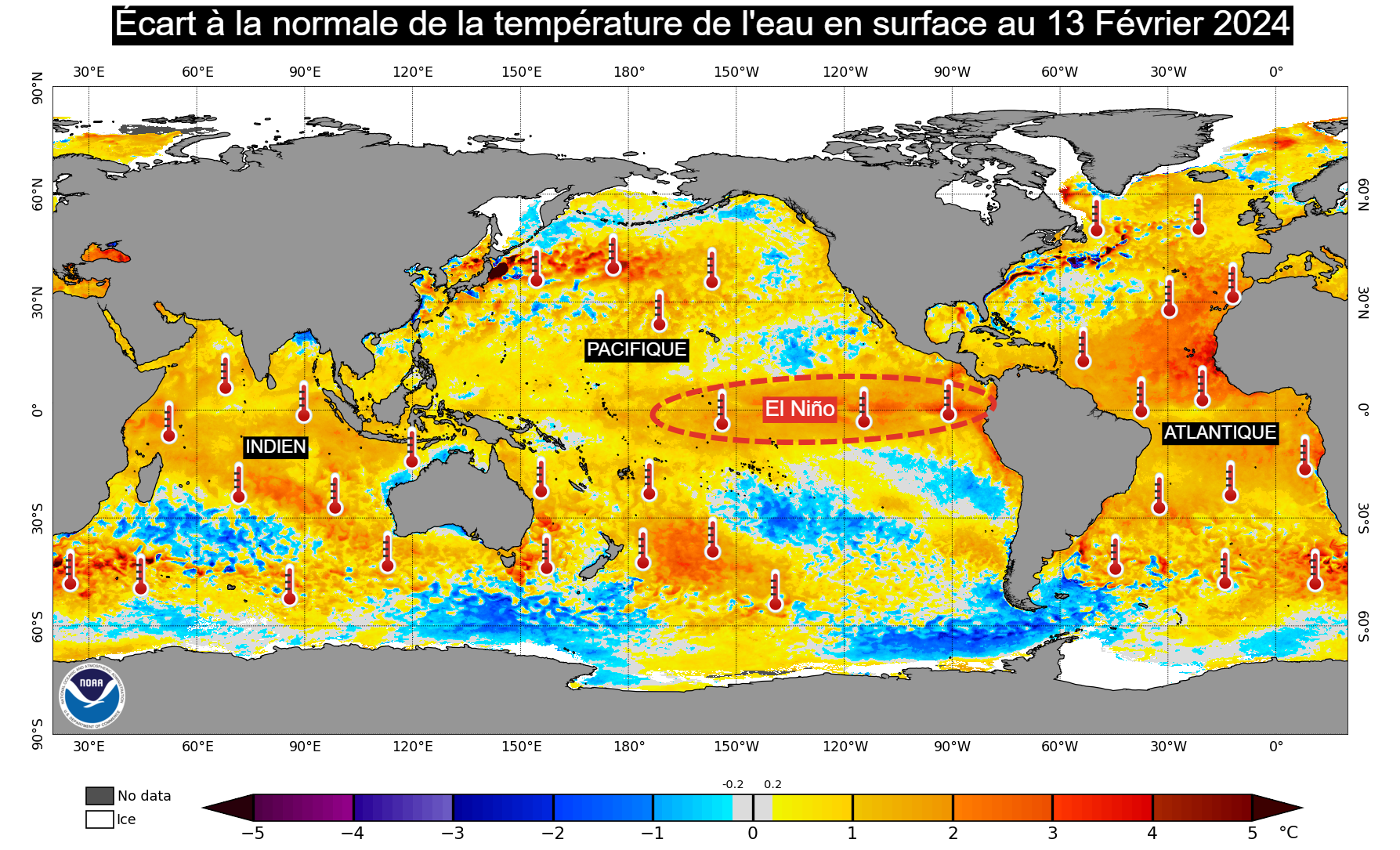 Actualités météo: La température des mers et océans à des niveaux ...