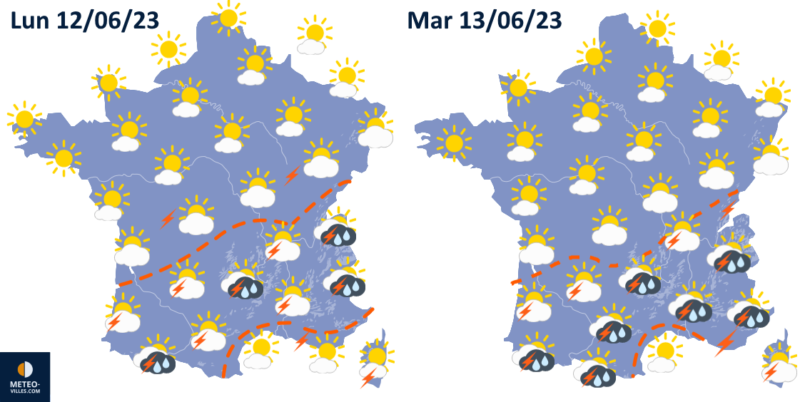 Actualités météo: Risques d'orages forts pour vendredi et le week-end 08/06/2023