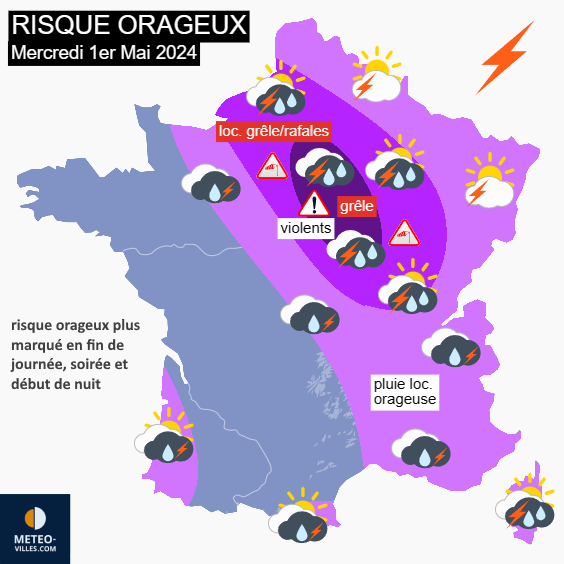 Actualités météo: Risques de forts orages ce 30 avril et pour le 1er mai 30/04/2024