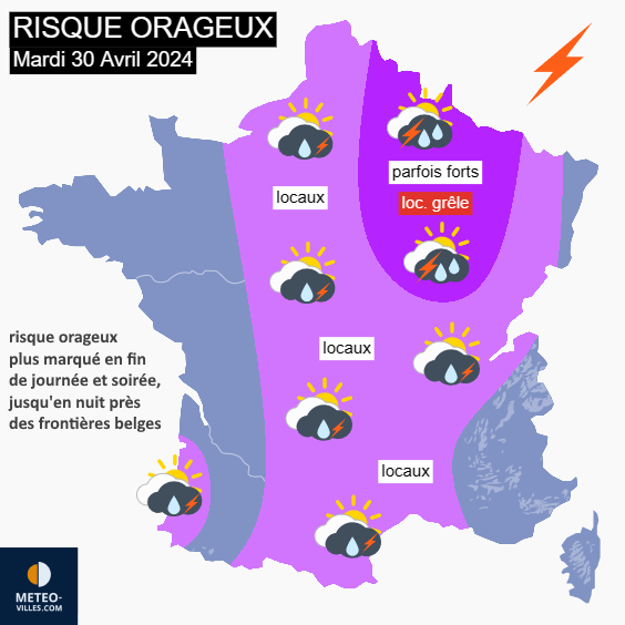 Actualités météo: Risques de forts orages ce 30 avril et pour le 1er mai 30/04/2024