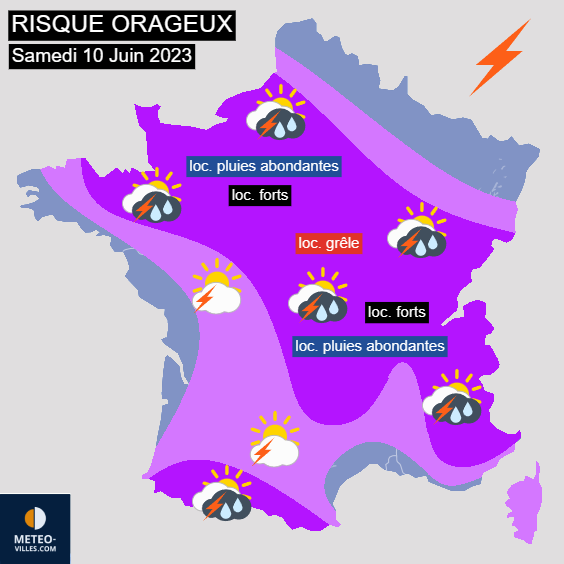 Actualités météo: Risques d'orages forts pour vendredi et le week-end 08/06/2023