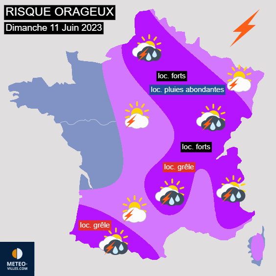 Actualités météo: Risques d'orages forts pour vendredi et le week-end 08/06/2023